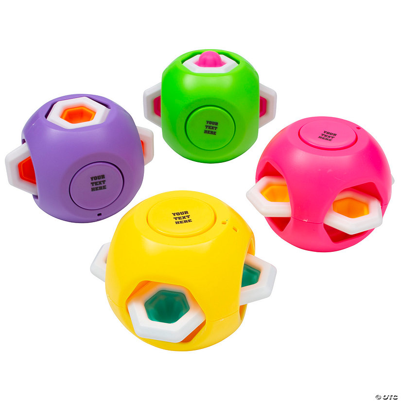 Personalized Fidget Popping Spinner Cubes - 12 Pc.