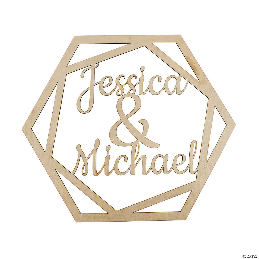 Personalized Geometric Text Cutout Sign | Oriental Trading