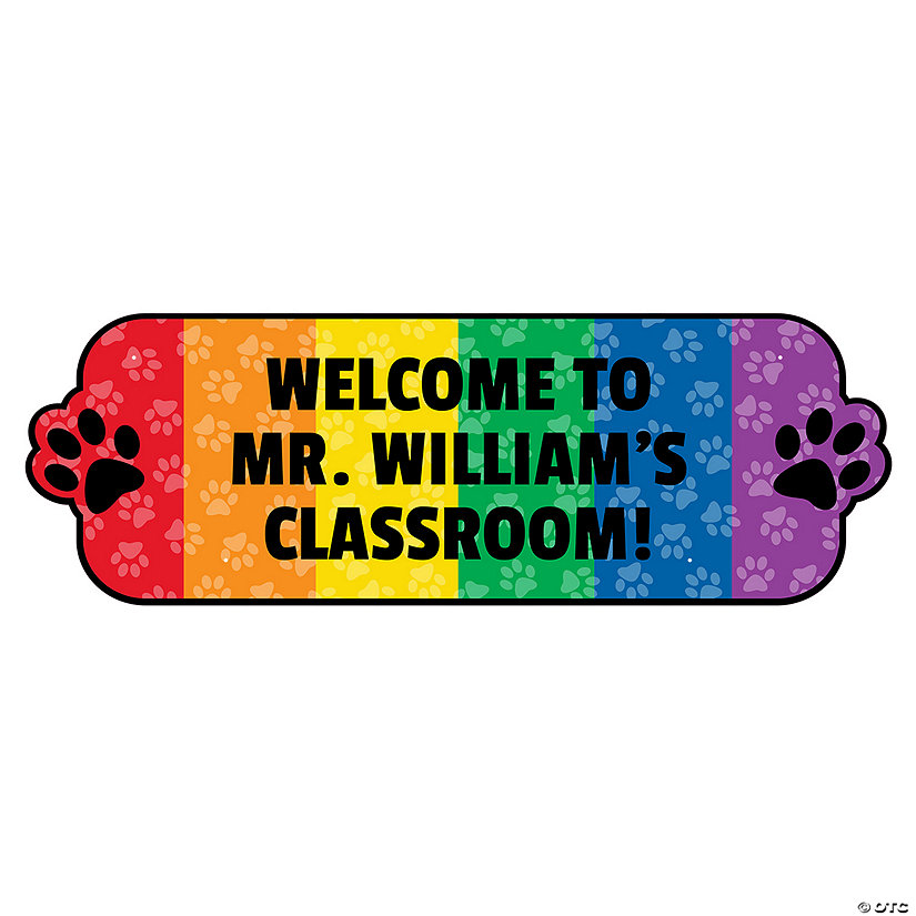 Personalized Giant Paw Print Classroom Sign | Oriental Trading