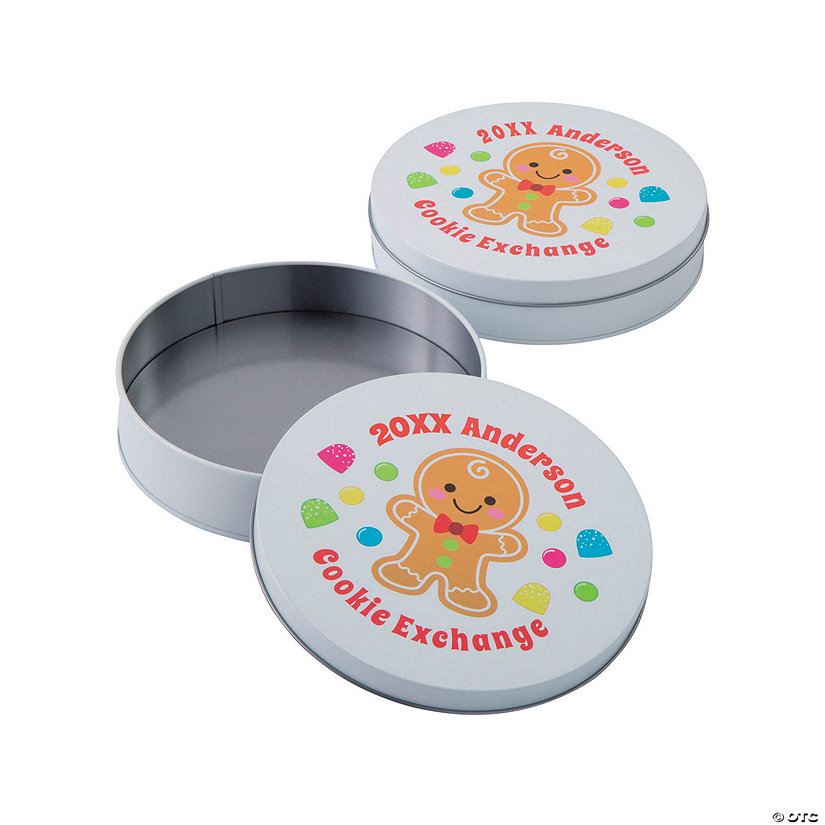 Personalized Gingerbread Christmas Tins - 12 Pc. | Oriental Trading