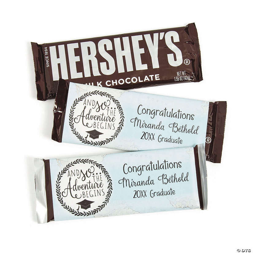 Personalized Grad Adventure Candy Bar Sticker Labels - 12 Pc ...