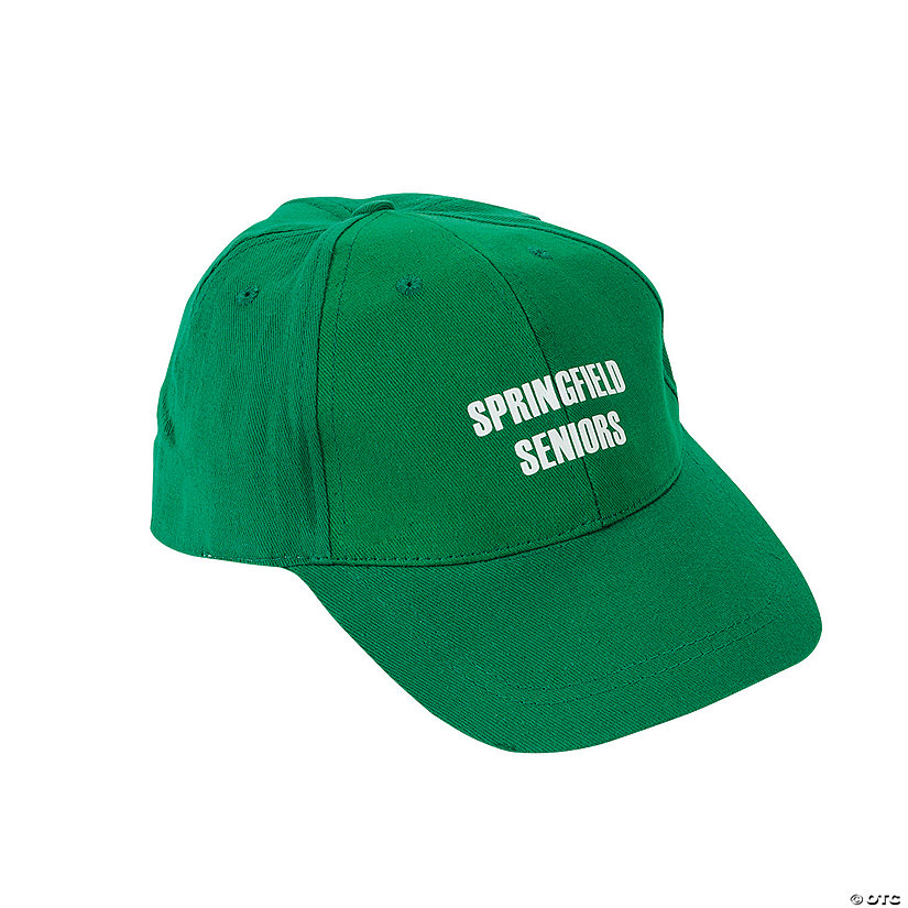 Personalized Green Baseball Caps - 12 Pc.