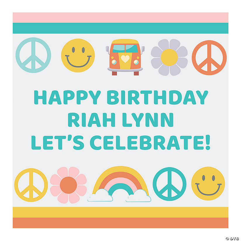 Personalized Groovy Party Backdrop | Oriental Trading