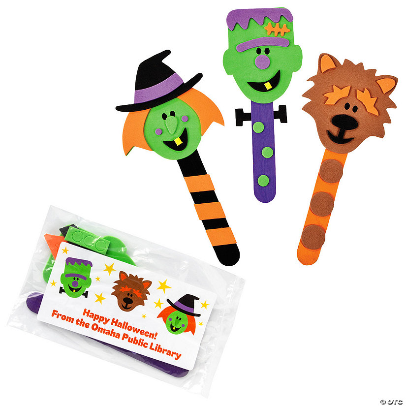 Personalized Halloween Character Bookmark Craft Kit Handouts - Makes 12