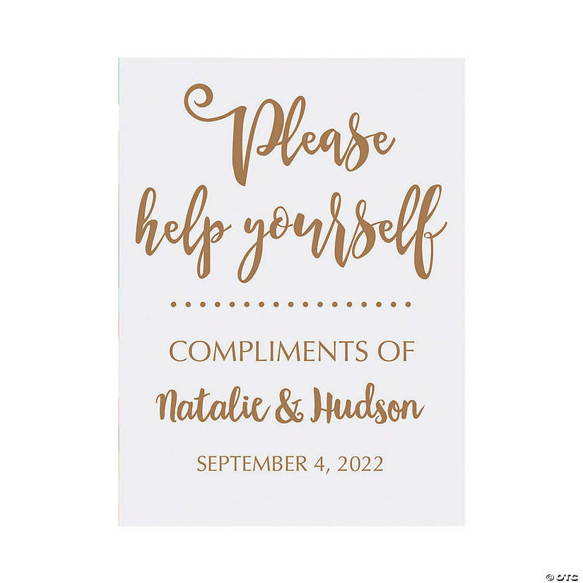 Personalized Help Yourself Wedding Sign - Discontinued