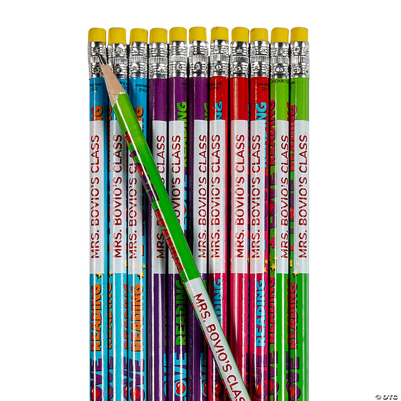 Personalized I Love Reading Pencils - 24 Pc.