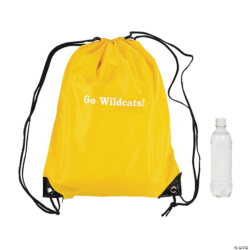 Personalized Large Yellow Drawstring Bags | Oriental Trading