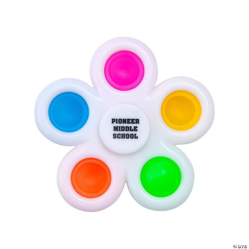 Personalized Lotsa Pops Popping Toy Flower Fidget Spinners - 24 Pc.