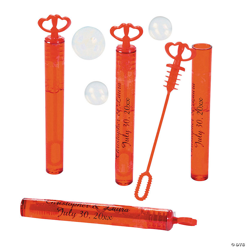 Personalized Mini Red Heart Bubble Tubes 24 Pc Oriental Trading