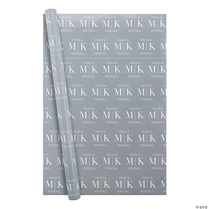 Personalized Modern Initials Wedding Wrapping Paper | Oriental Trading