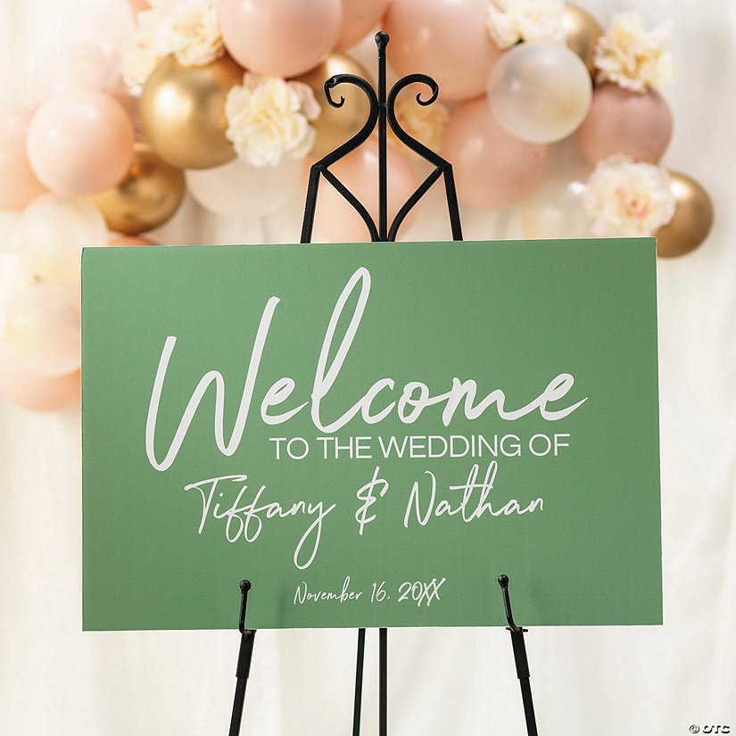 Personalized Modern Script Wedding Welcome Sign | Oriental Trading