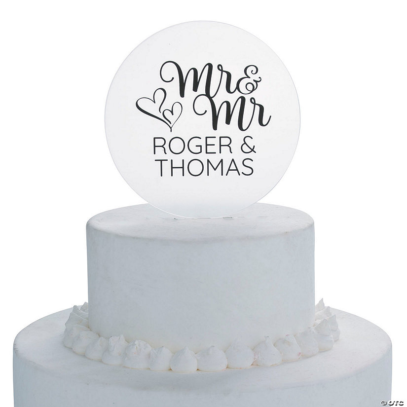 Personalized Mr. & Mr. Clear Cake Topper | Oriental Trading