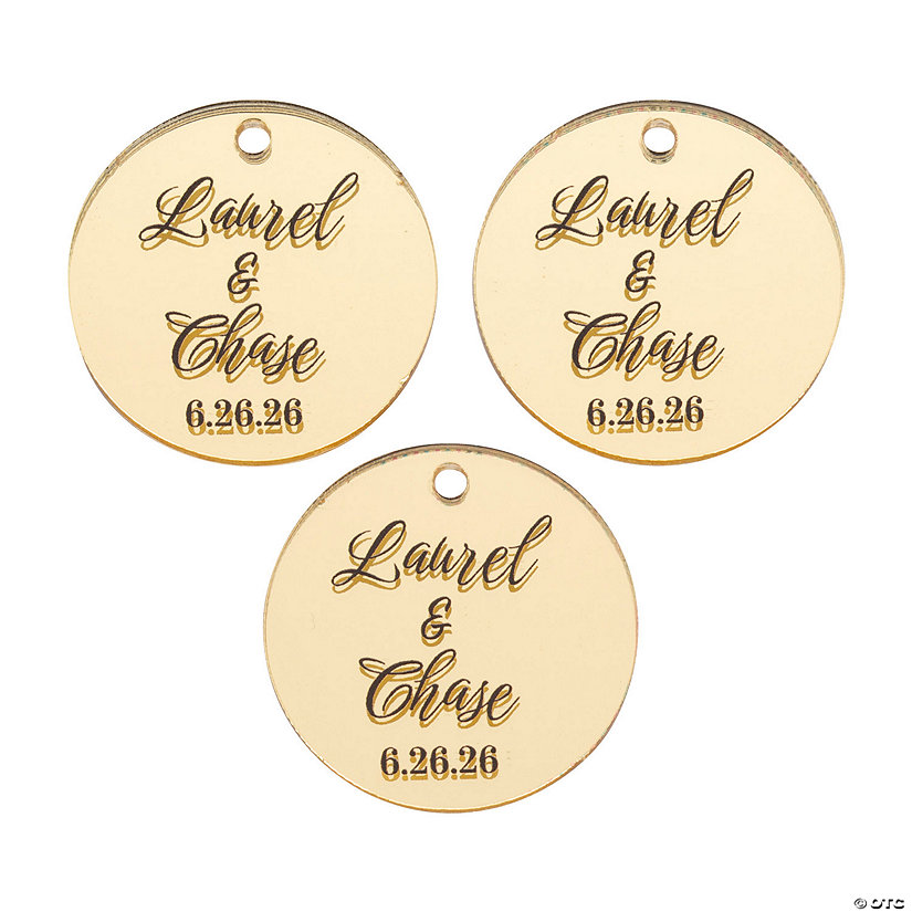 Personalized Name Gold Acrylic Gift Tags - 24 Pc.