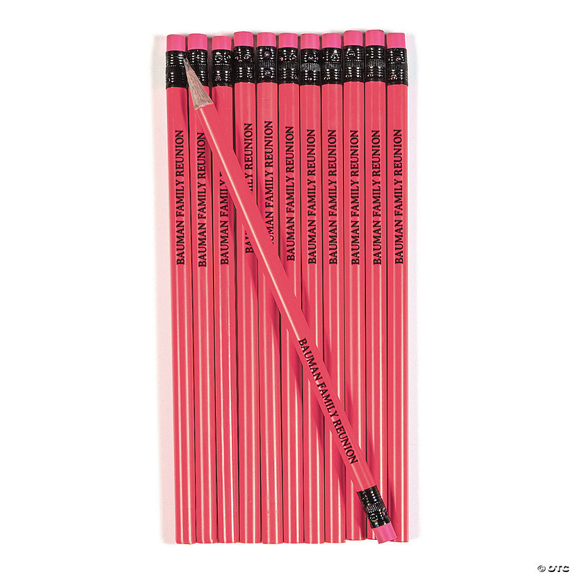 Personalized Neon Pink Pencils - 24 Pc. | Oriental Trading