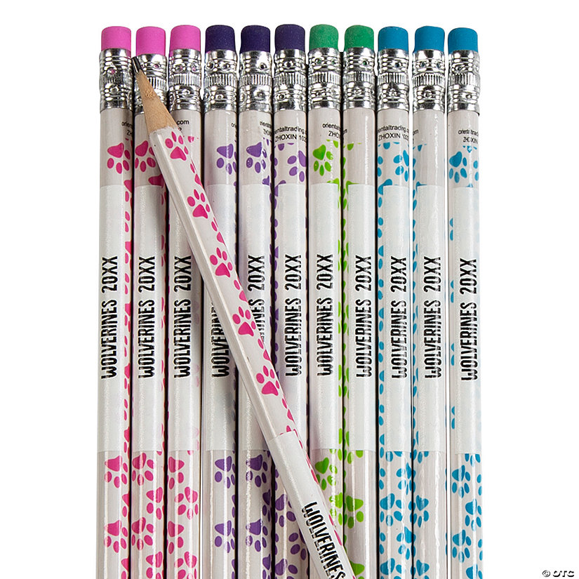 Personalized Paw Print Pencils - 24 Pc. | Oriental Trading