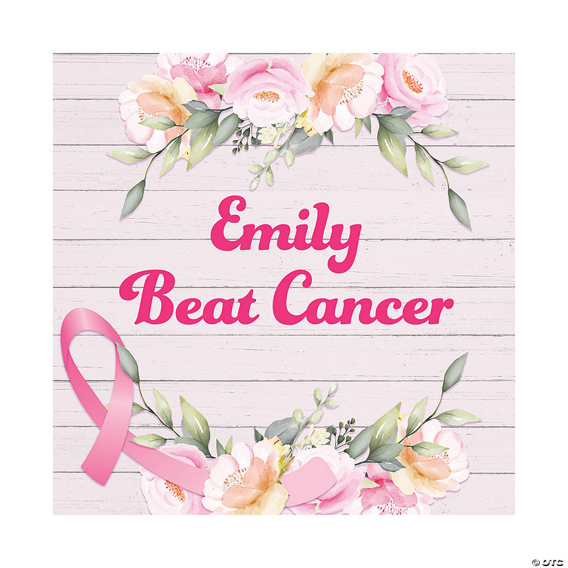 Personalized Pink Ribbon Backdrop | Oriental Trading