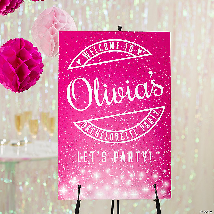 Personalized Pink Welcome Sign | Oriental Trading