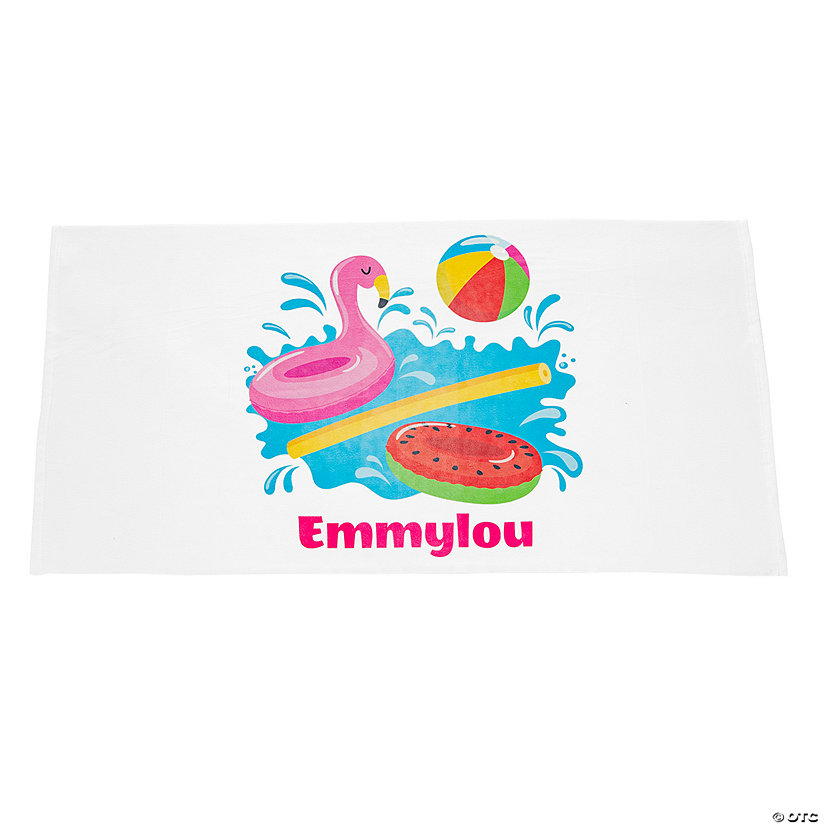 Personalized Pool Party Beach Towel | Oriental Trading