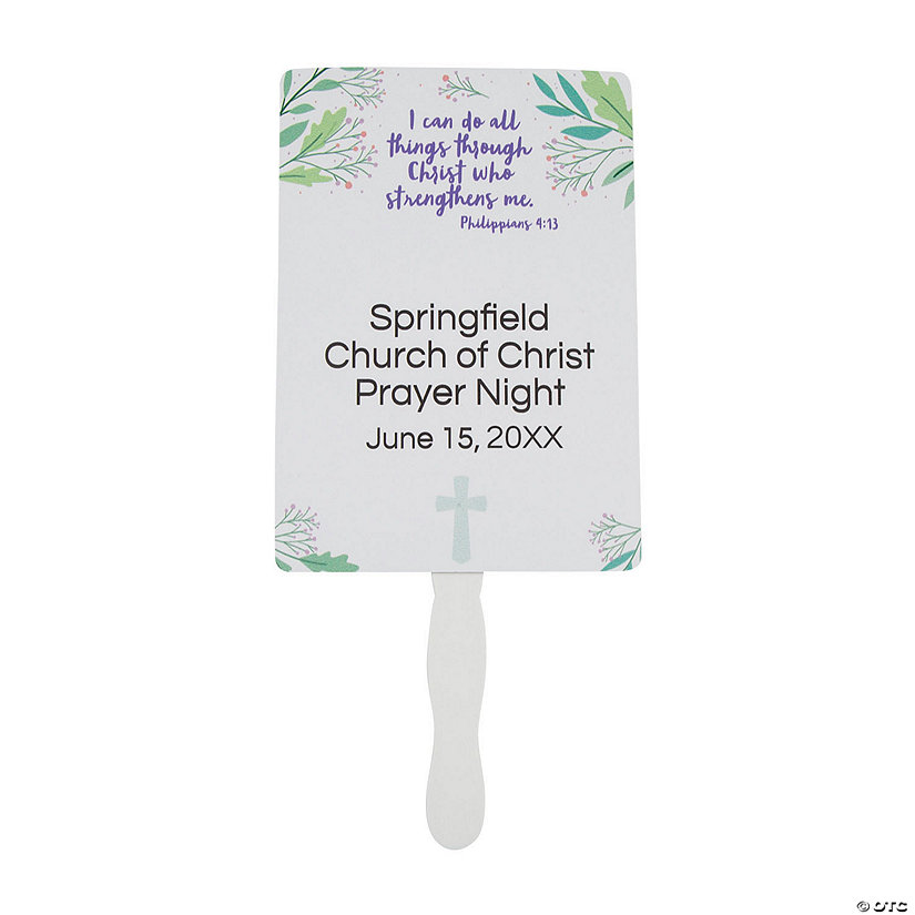Personalized Religious Hand Fans – 12 Pc.