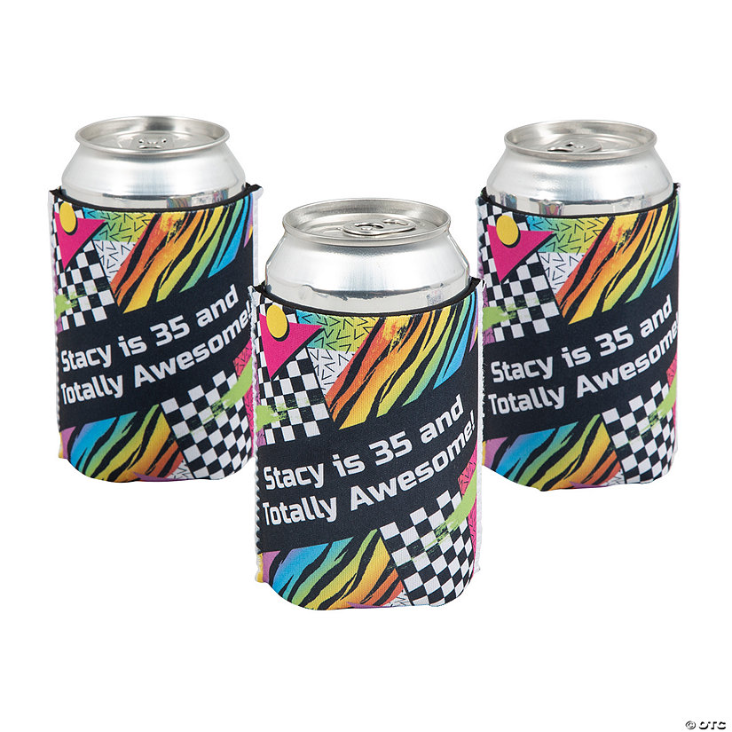 Personalized Retro Party Can Covers - 12 Pc. | Oriental Trading
