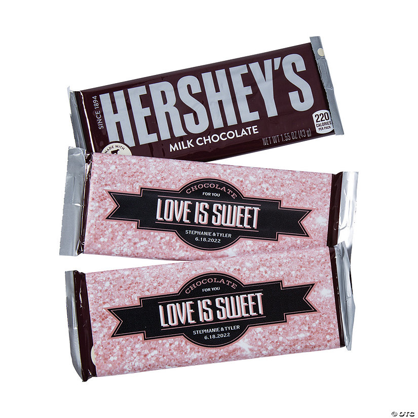 Personalized Rose Gold Glitter Candy Bar Sticker Labels - 12 Pc ...