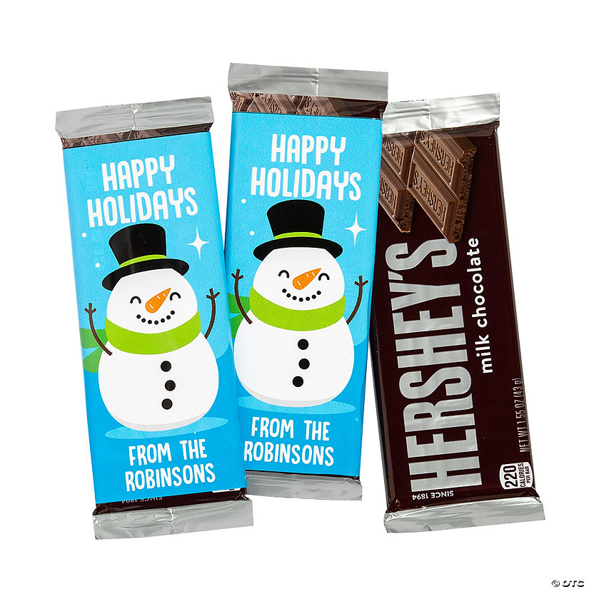 Personalized Snowman Candy Bar Labels - 12 Pc. | Oriental Trading