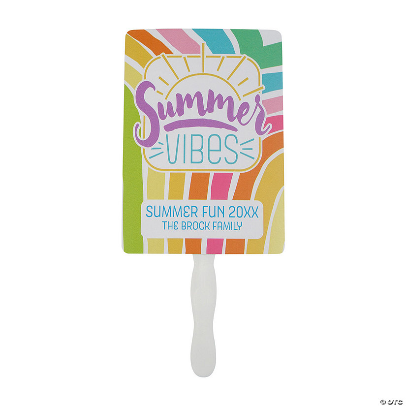 Personalized Summer Party Hand Fans - 12 Pc.