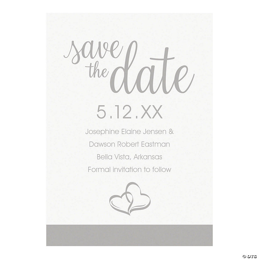 Personalized Two Hearts Save the Date Cards - 25 Pc. | Oriental Trading