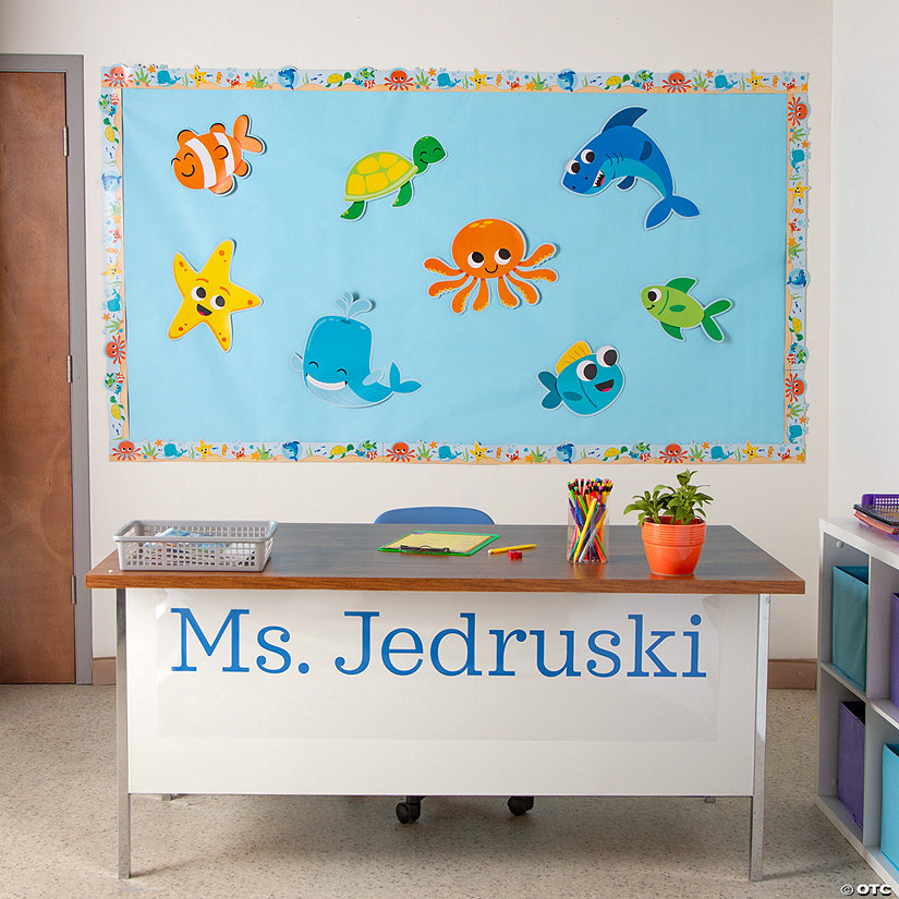 Personalized Under the Sea Teacher Desk Decorating Kit - 21 Pc.