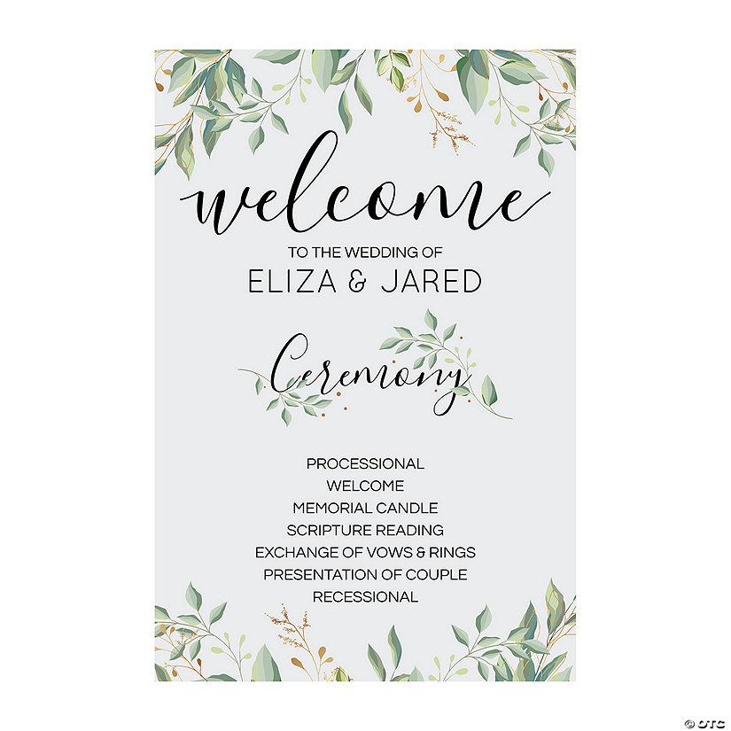 Personalized Wedding Ceremony Program Sign - Discontinued