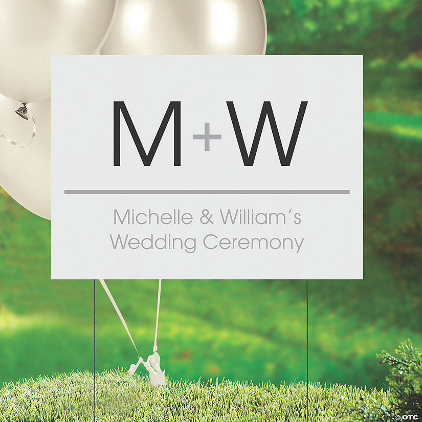 Personalized Wedding Initials Yard Sign | Oriental Trading