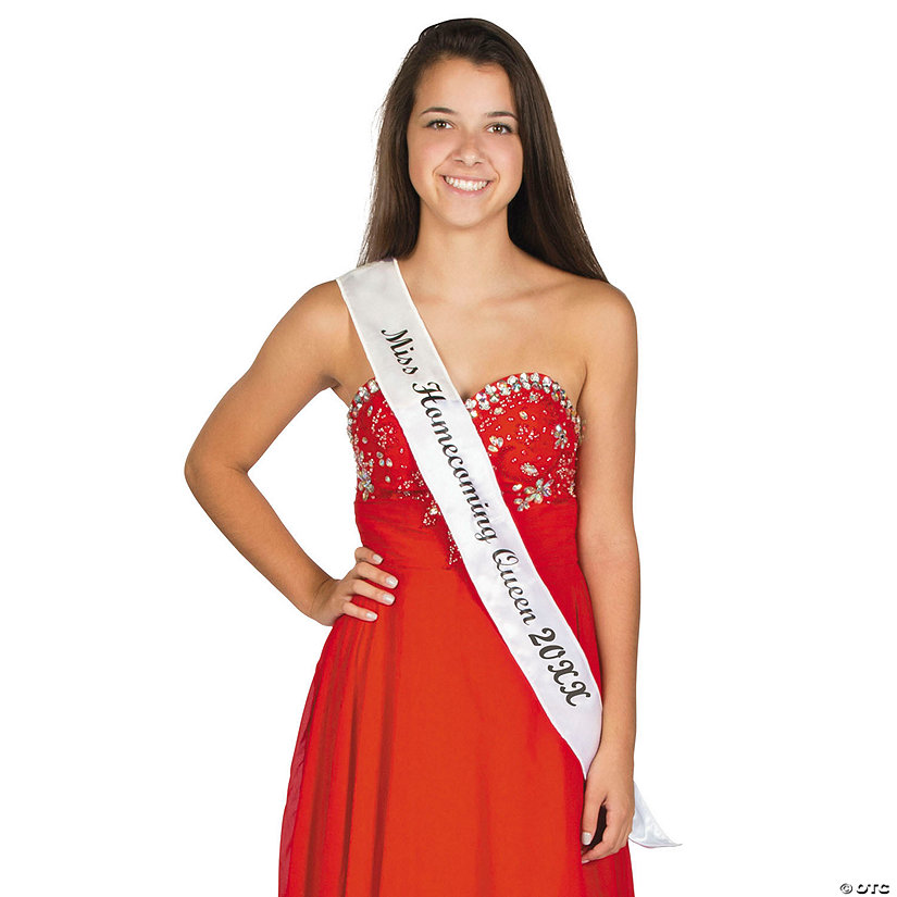 Personalized White Royalty Sash | Oriental Trading