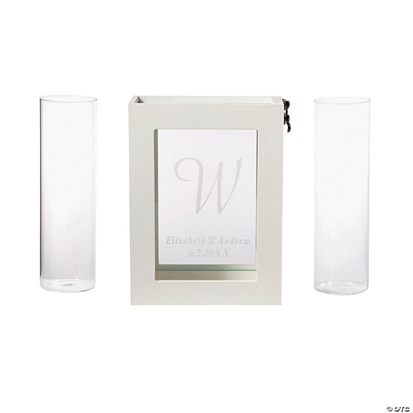 Personalized White Shadow Box Unity Sand Ceremony Set - 3 Pc.
