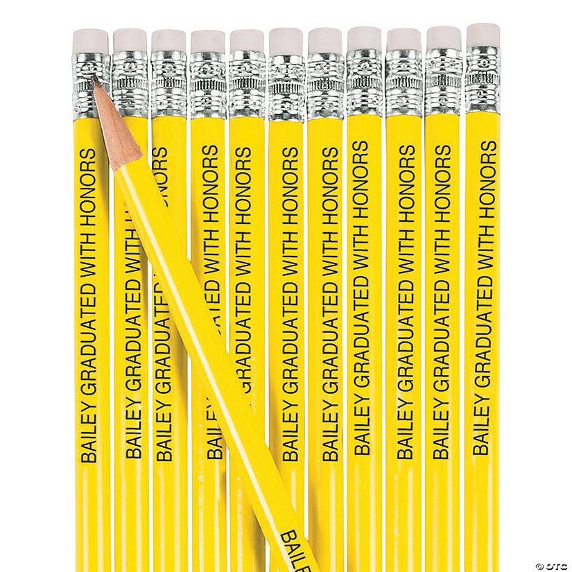 Personalized Yellow Pencils - 24 Pc. | Oriental Trading