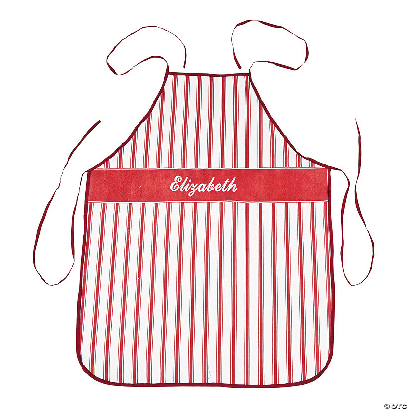 Red & White Striped Personalized Apron - Discontinued