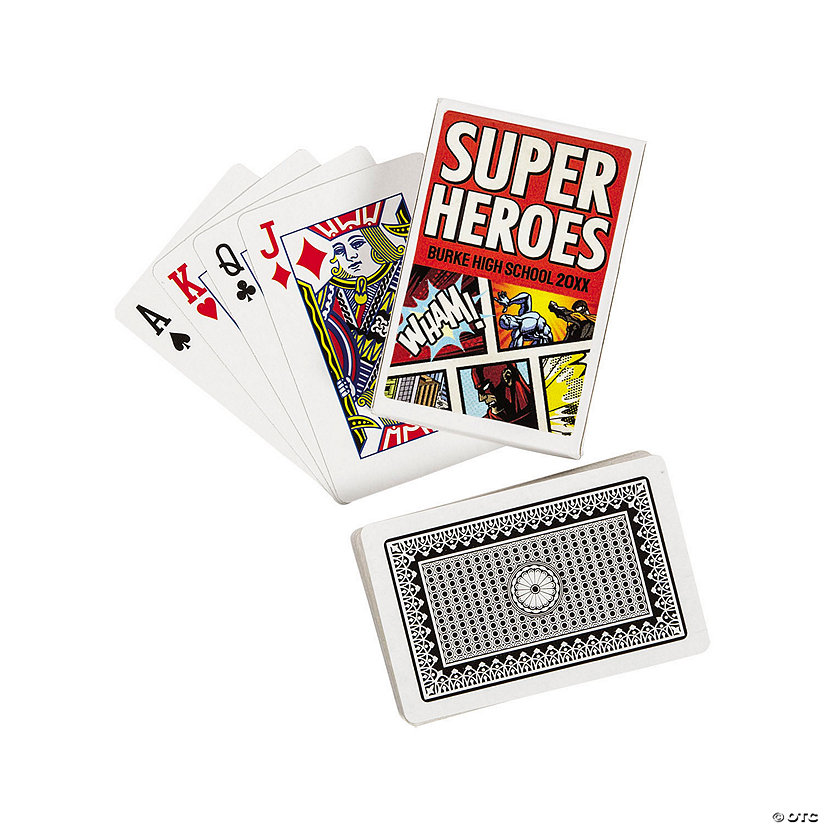 Superhero Playing Cards with Personalized Box - 12 Pc.