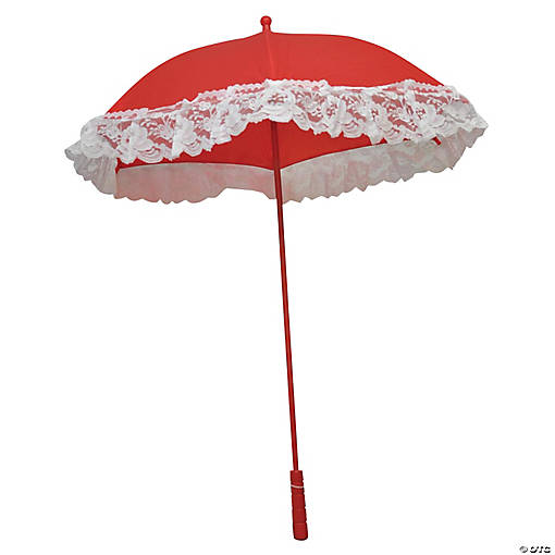 Oriental Trading | Customer Questions and Answers | Red Ruffle Parasol