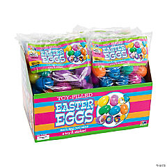 2 1/4" Toy-Filled Plastic Easter Eggs PDQ