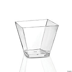 2 oz. Clear Square Plastic Mini Coffee Tea Cups (144 Cups) | Oriental ...