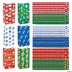 Bulk Holiday Patterns Paper Treat Bag Assortment