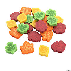 Bulk Mini Fall Leaf Eraser Assortment