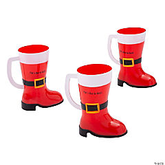 Bulk Personalized Santa Boot Reusable BPA-Free Plastic Mugs