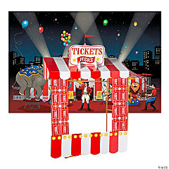 Carnival Circus Tent Backdrop & Tabletop Hut Decorating Kit | Fun Express