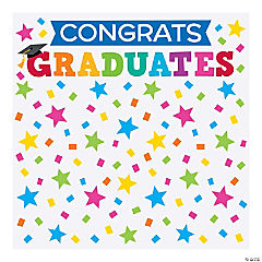 Elementary Graduation Colorful Stars Backdrop