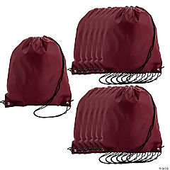 Large Maroon Drawstring Bags