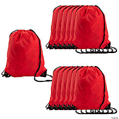 Large Red Drawstring Bags | Fun Express
