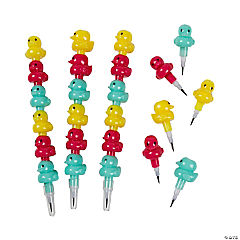 Lucky Duck Multicolor Plastic Stacking Point Pencils