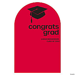 Personalized Congrats Grad Rounded Backdrop | Fun Express