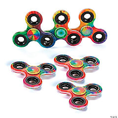 Psychedelic Tie-Dye Plastic Fidget Spinners - 6 Pc. | Fun Express