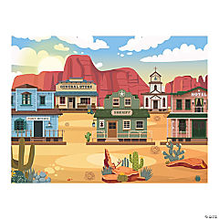 Railroad VBS Western Town Polyester Backdrop
